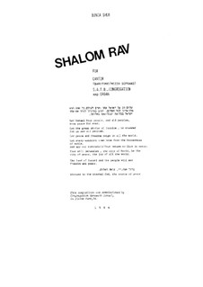 Shalom Rav by B. Shur - sheet music on MusicaNeo