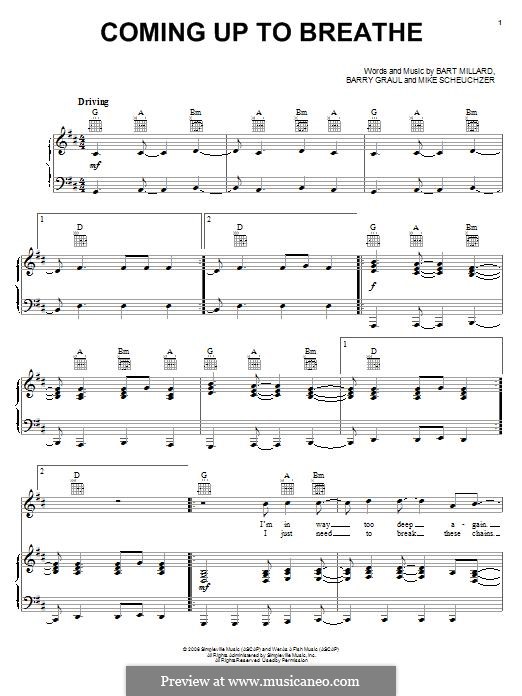 Coming Up To Breathe (MercyMe) by B. Graul, B. Millard, M. Scheuchzer ...