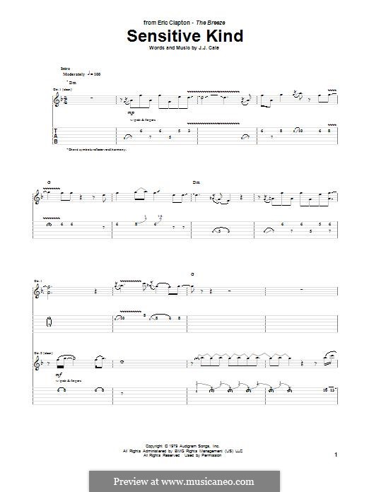 Sensitive Kind by J. Cale - sheet music on MusicaNeo