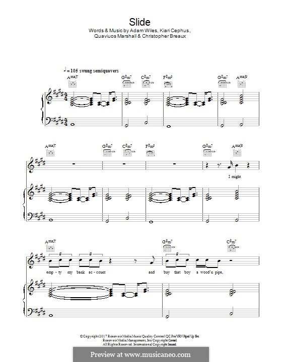 Slide (feat. Frank Ocean & Migos) by A. Wiles, C. Breaux, K. Cephus, Q ...
