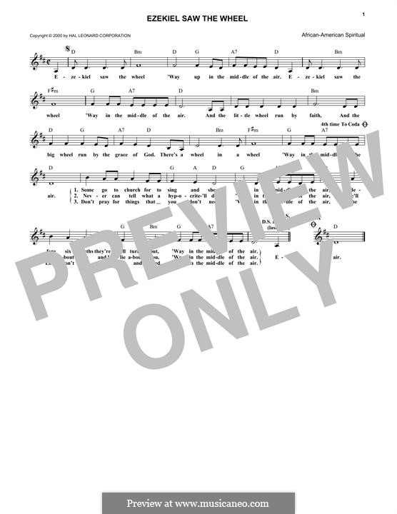 Ezekiel Saw the Wheel by folklore - sheet music on MusicaNeo