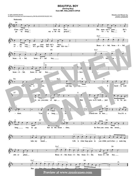 Beautiful Boy (Darling Boy) by J. Lennon - sheet music on MusicaNeo