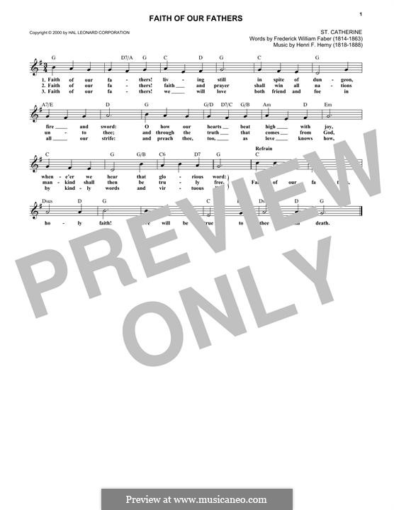Faith of Our Fathers by H.F. Hemy, J.G. Walton - sheet music on MusicaNeo