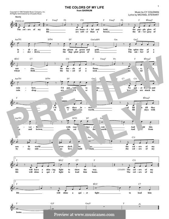The Colors of My Life (from Barnum) by C. Coleman on MusicaNeo