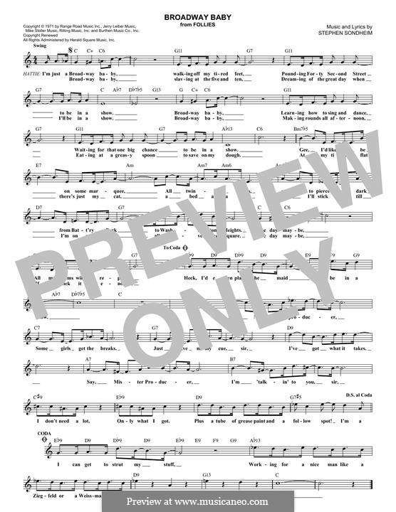 Broadway Baby by S. Sondheim - sheet music on MusicaNeo