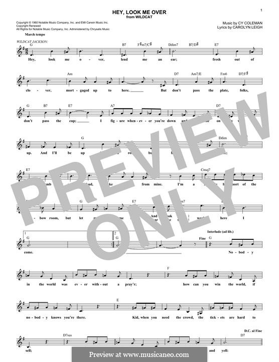 Hey, Look Me Over by C. Coleman - sheet music on MusicaNeo Hey, Look Me Over by C. Coleman - sheet music on MusicaNeo