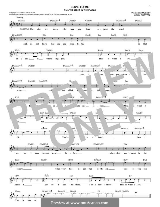 Love To Me by A. Guettel - sheet music on MusicaNeo