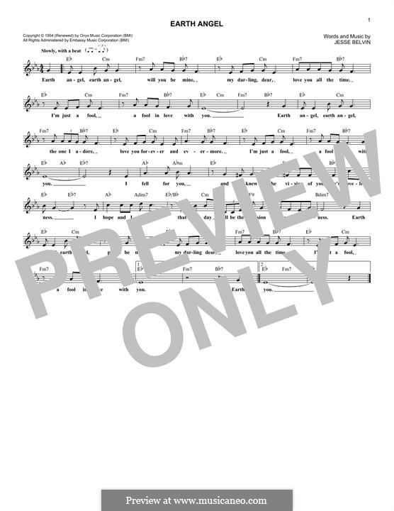 Earth Angel by J. Belvin - sheet music on MusicaNeo