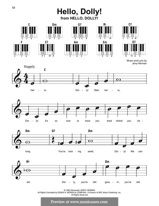 Hello Dolly (Louis Armstrong) by J. Herman - sheet music on MusicaNeo