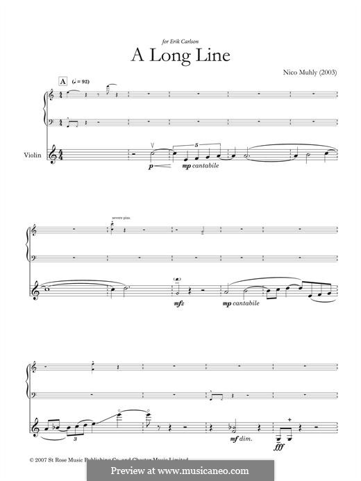 A Long Line by N. Muhly - sheet music on MusicaNeo