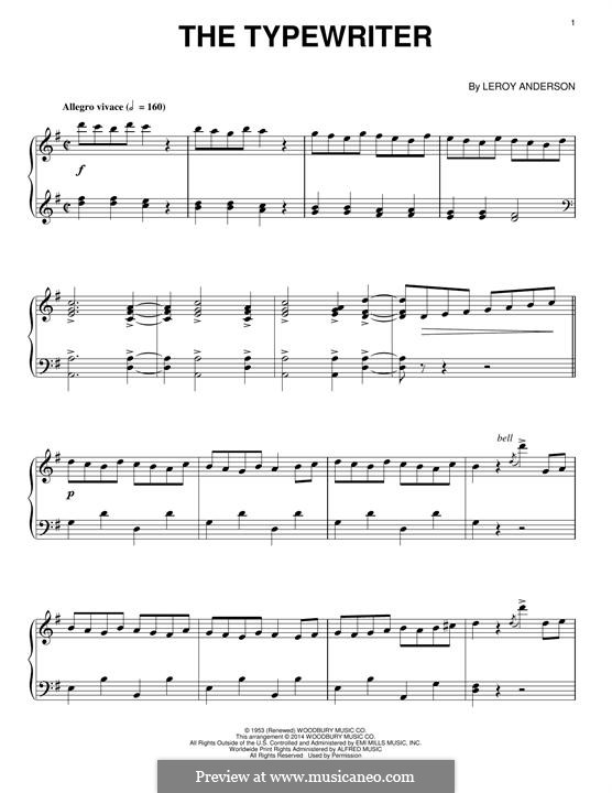 The Typewriter by L. Anderson - sheet music on MusicaNeo