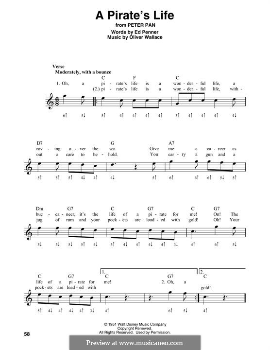 A Pirate's Life by O. Wallace - sheet music on MusicaNeo