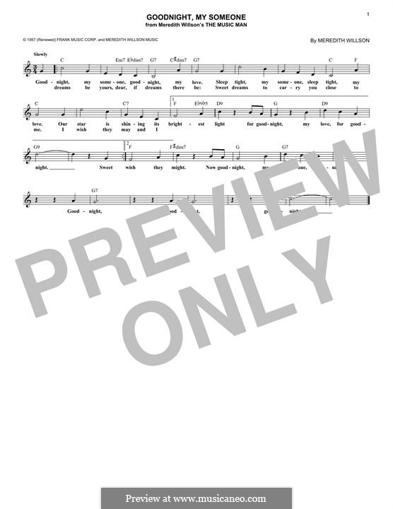 Goodnight, My Someone by M. Willson - sheet music on MusicaNeo