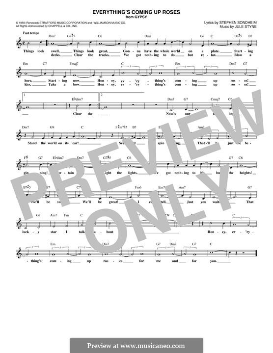Everything's Coming Up Roses by J. Styne, S. Sondheim on MusicaNeo