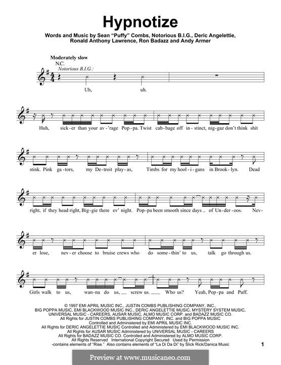 Hypnotize (The Notorious B.I.G.) by A. Armer, S. Combs, D. Angelettie ...