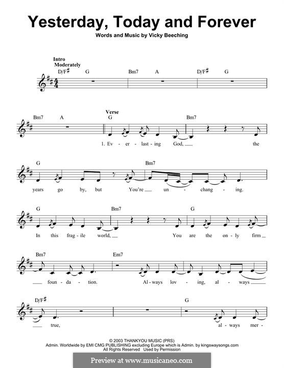 Yesterday, Today and Forever by V. Beeching - sheet music on MusicaNeo