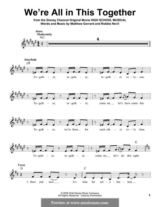 Vocal-instrumental version (We're All in This Together (from High ...