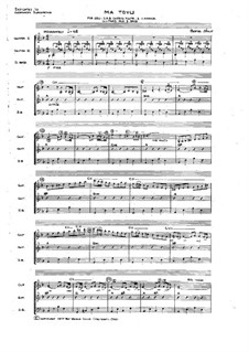 Spanish. Mah Tovu (with additional instruments) by B. Shur on MusicaNeo