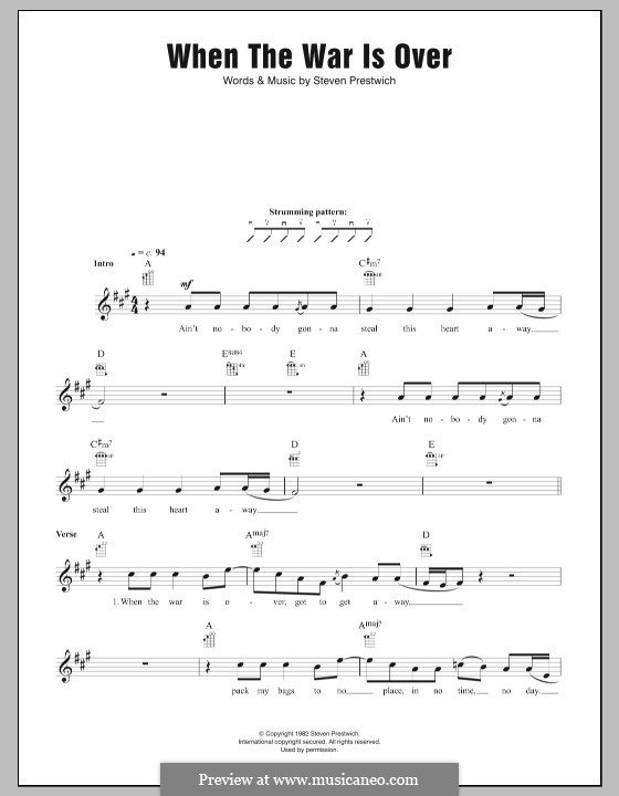 When the War Is Over by S. Prestwich - sheet music on MusicaNeo