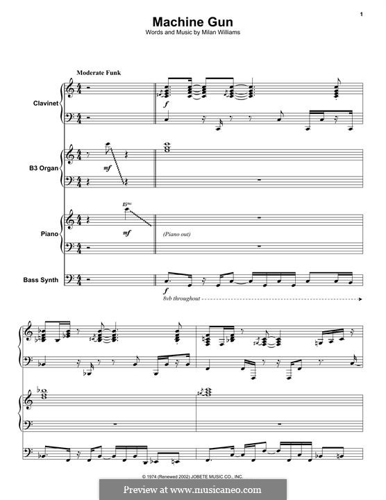 Machine Gun (The Commodores) by M. Williams - sheet music on MusicaNeo