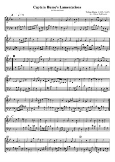 Captain Hume's Lamentations by T. Hume - sheet music on MusicaNeo