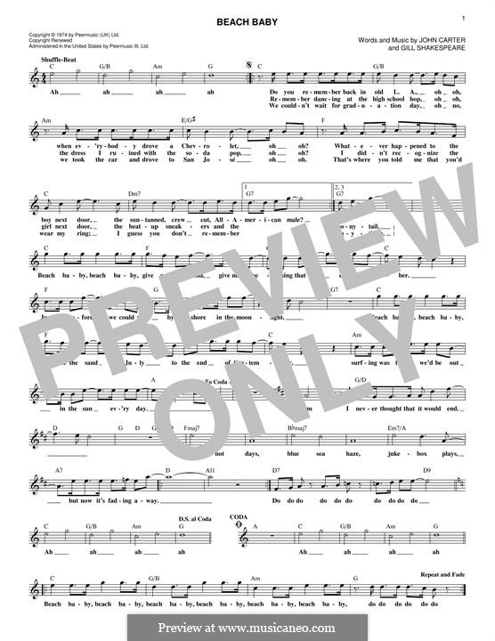 Beach Baby (The First Class) by J. Carter, G. Shakespeare on MusicaNeo