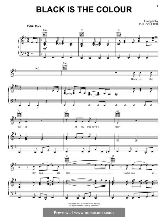 Black is the Color of My True Love's Hair by folklore on MusicaNeo