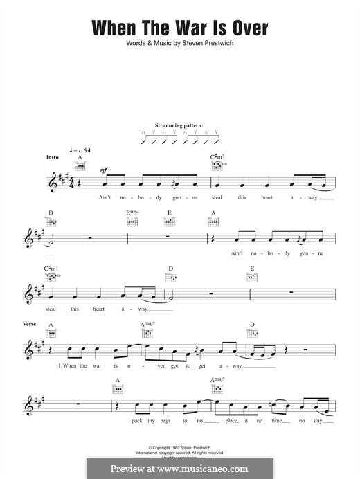 When the War Is Over by S. Prestwich - sheet music on MusicaNeo