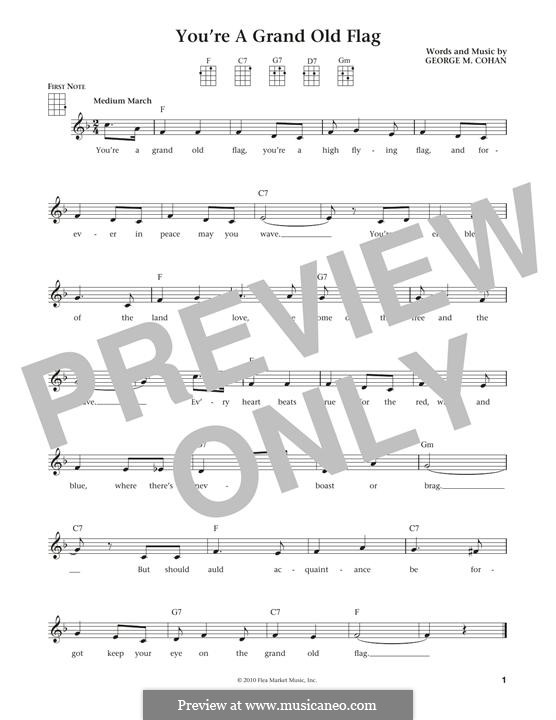 You're a Grand Old Flag by G.M. Cohan - sheet music on MusicaNeo