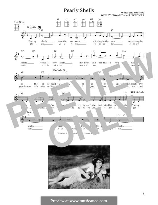 Pearly Shells by L. Pober, W. Edwards - sheet music on MusicaNeo