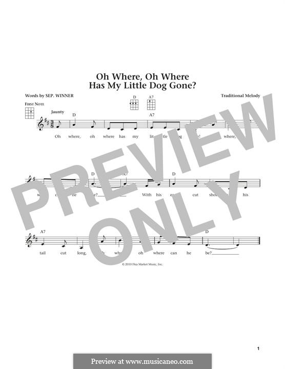 Oh Where, Oh Where Has My Little Dog Gone by folklore on MusicaNeo
