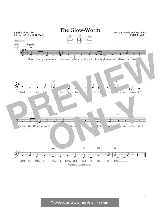 The Glow Worm by P. Lincke - sheet music on MusicaNeo