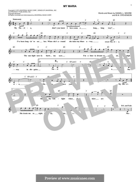 My Maria by D. Moore - sheet music on MusicaNeo