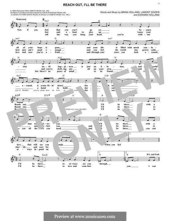 Reach Out and I'll Be There (The Four Tops) by B. Holland, E. Holland ...