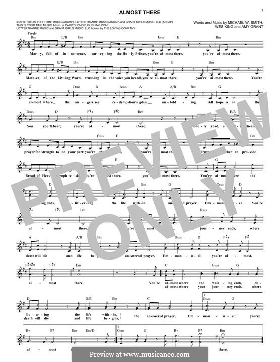 Almost There by A. Grant, M.W. Smith, W. King - sheet music on MusicaNeo