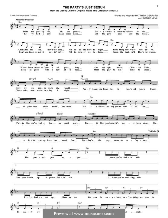 The Party's Just Begun (The Cheetah Girls) by M. Gerrard, R. Nevil on ...