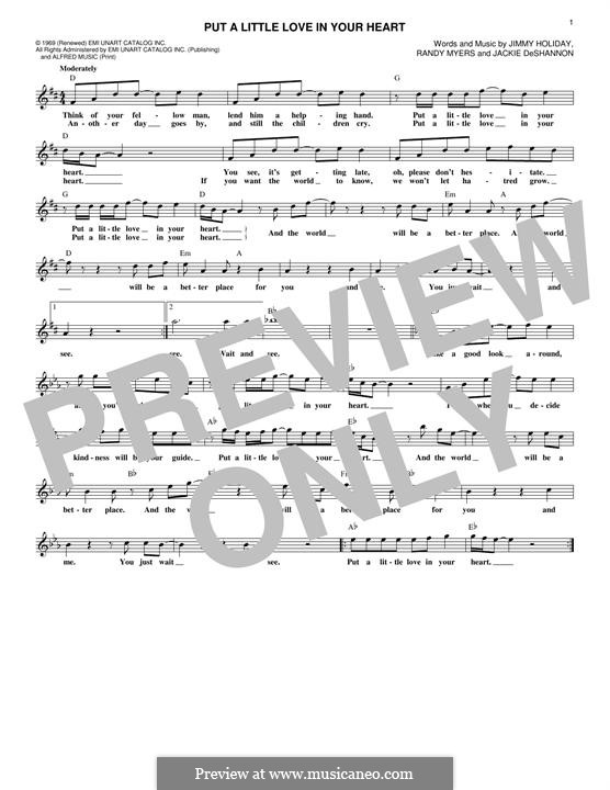 Put a Little Love in Your Heart by J. DeShannon, J. Holiday, R. Myers ...