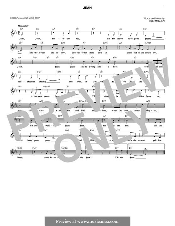 Jean (Oliver) by R. McKuen - sheet music on MusicaNeo