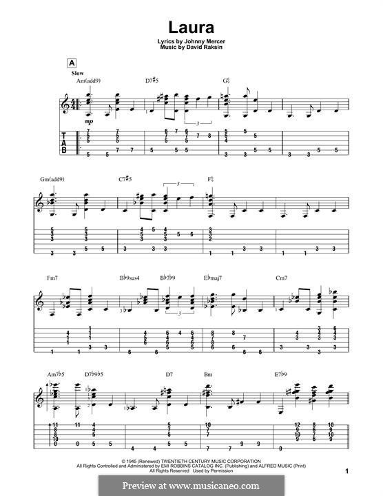 Laura (Frank Sinatra) by D. Raksin - sheet music on MusicaNeo