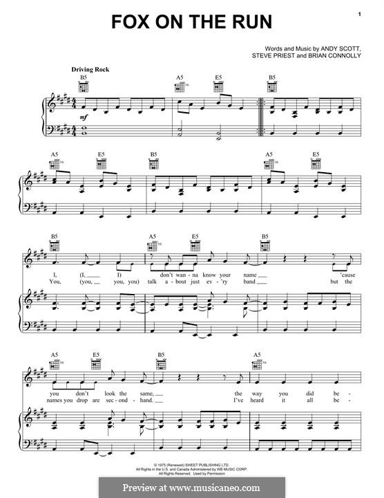 Fox on the Run by S. Priest, A. Scott, B. Connolly on MusicaNeo