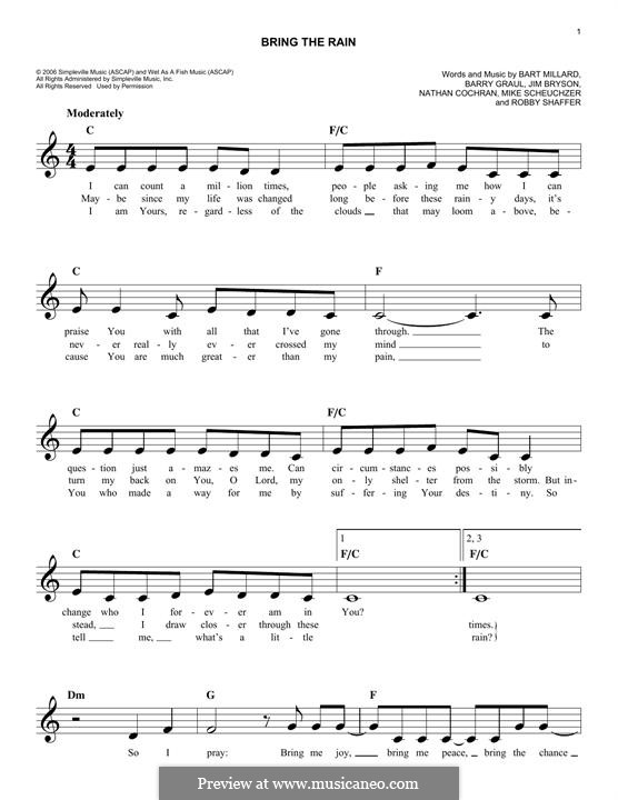Bring the Rain (MercyMe) by B. Graul, B. Millard, J. Bryson, M ...
