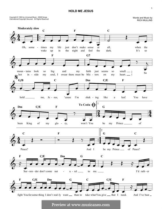 Hold Me Jesus by R. Mullins - sheet music on MusicaNeo