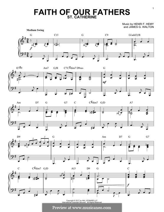 Faith of Our Fathers by H.F. Hemy, J.G. Walton - sheet music on MusicaNeo
