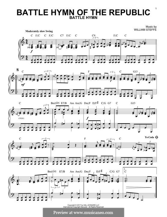 Battle Hymn of the Republic by W. Steffe - sheet music on MusicaNeo