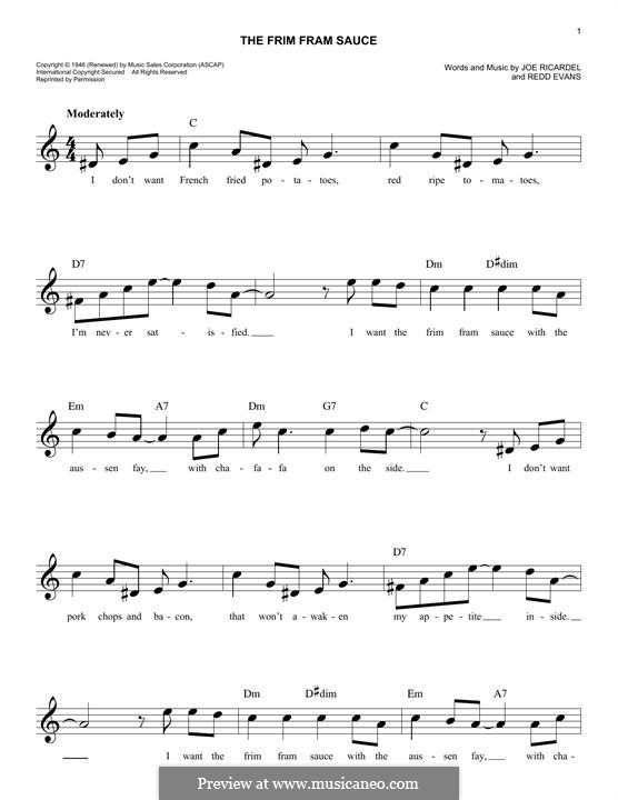 The Frim Fram Sauce by J. Ricardel - sheet music on MusicaNeo