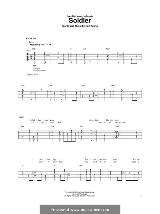 One Tin Soldier Guitar Chords