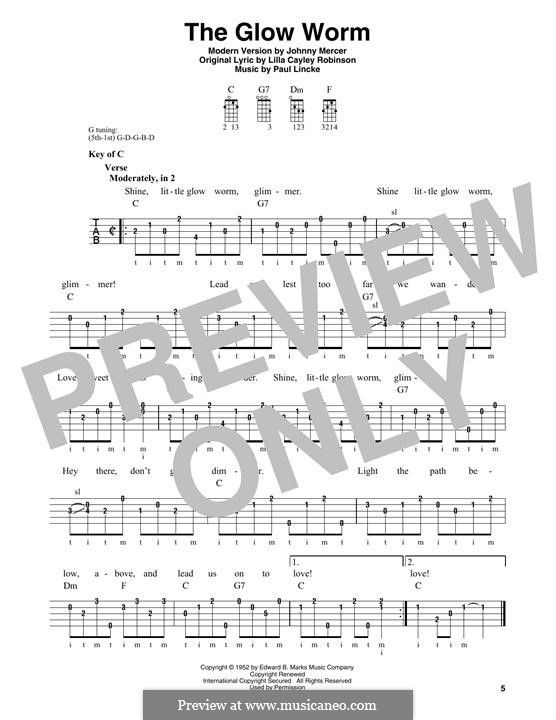 The Glow Worm by P. Lincke - sheet music on MusicaNeo