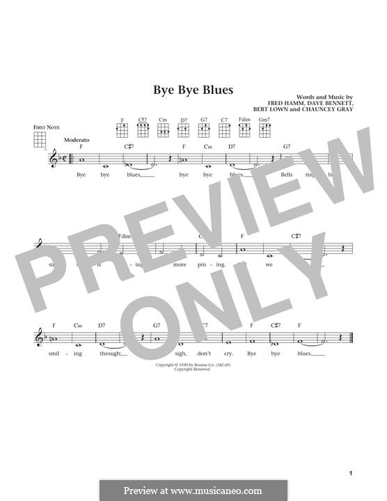 Bye Bye Blues by B. Lowe, C. Gray, D. Bennett, F. Hamm on MusicaNeo