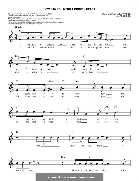 How Can You Mend a Broken Heart by B. Gibb, R. Gibb on MusicaNeo
