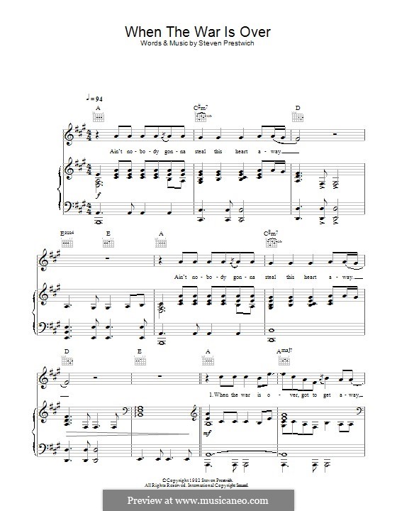 When the War Is Over by S. Prestwich - sheet music on MusicaNeo